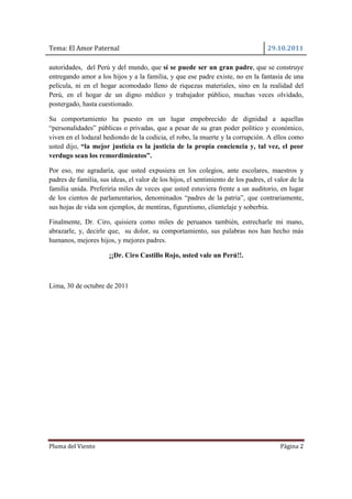 Ciro Castillo Rojo Padre Que Vale un Peru | PDF