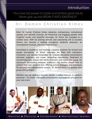 Dr. damon kimes_speakers_package | PDF | Healthcare Industry | Industries