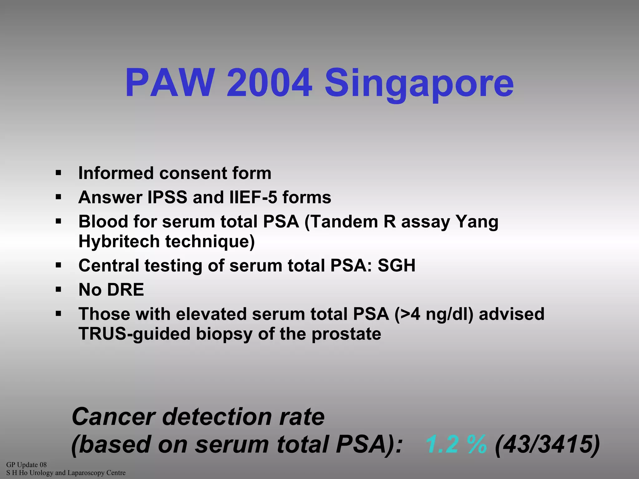 Family Physician's Approach to Elevated PSA | PPT