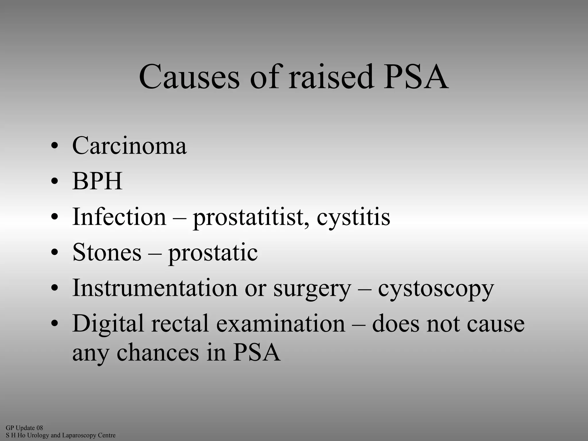 Family Physician's Approach to Elevated PSA | PPT