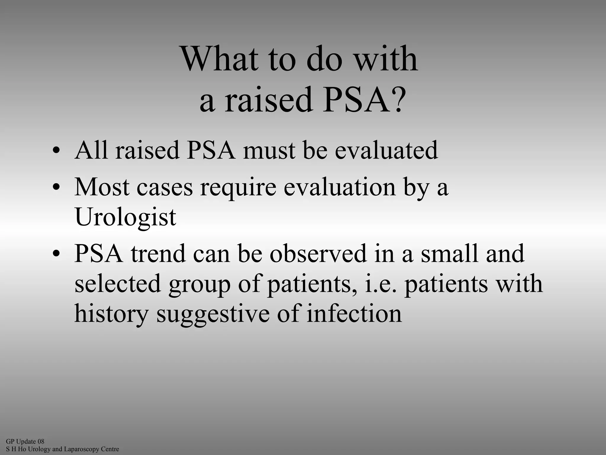 Family Physician's Approach to Elevated PSA | PPT