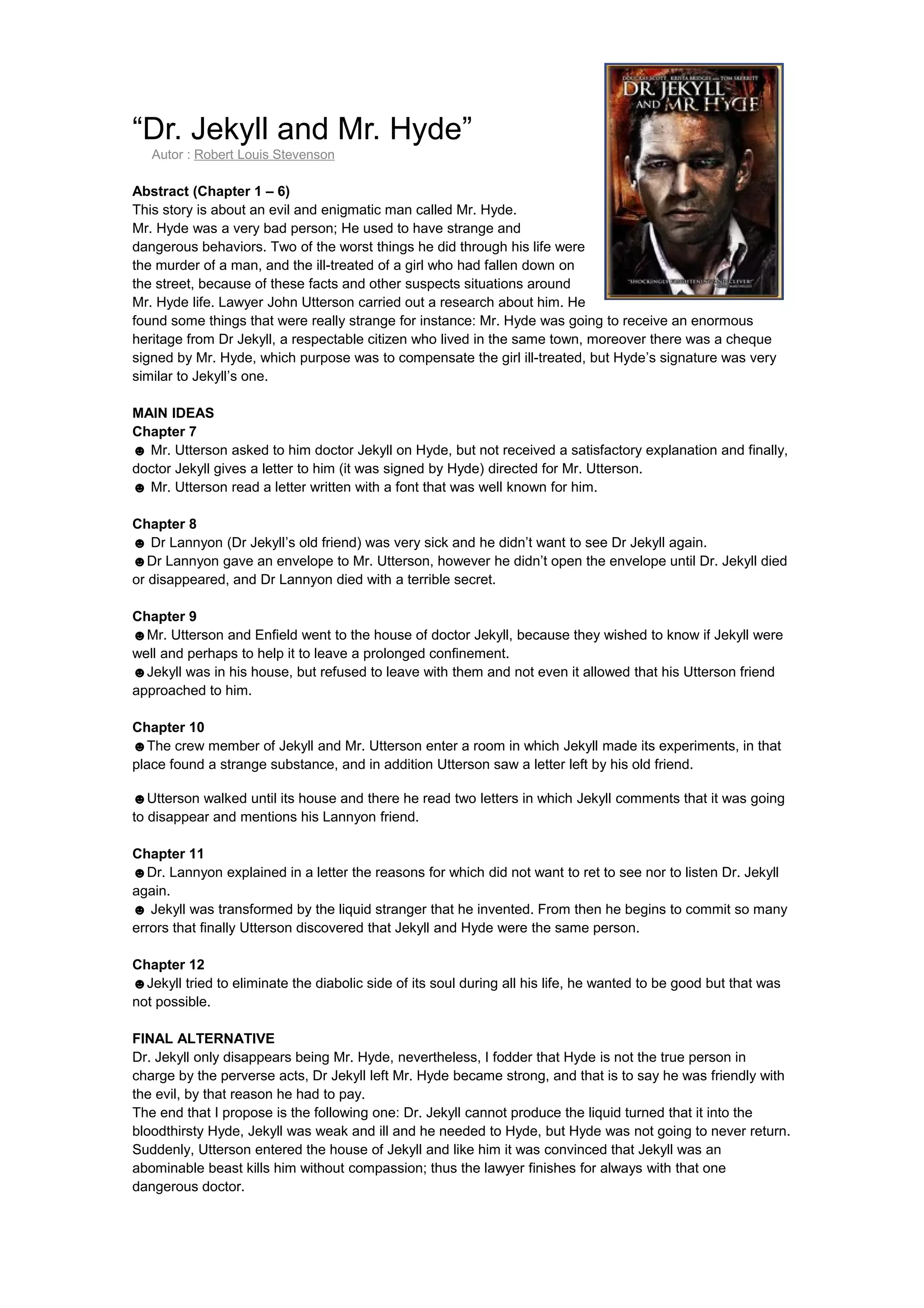 “Dr. jekyll and mr. hyde” | DOC