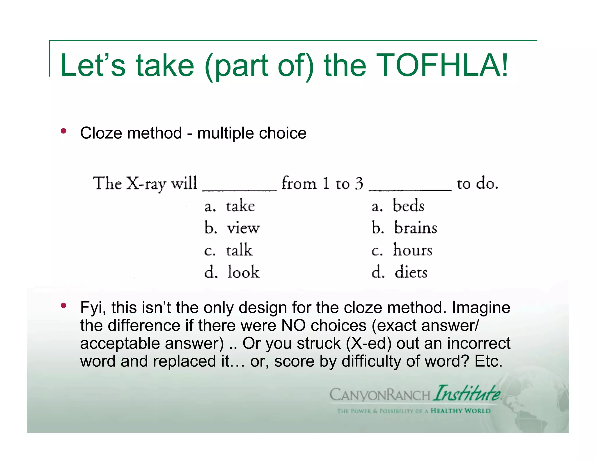 Measuring Health Literacy | PDF