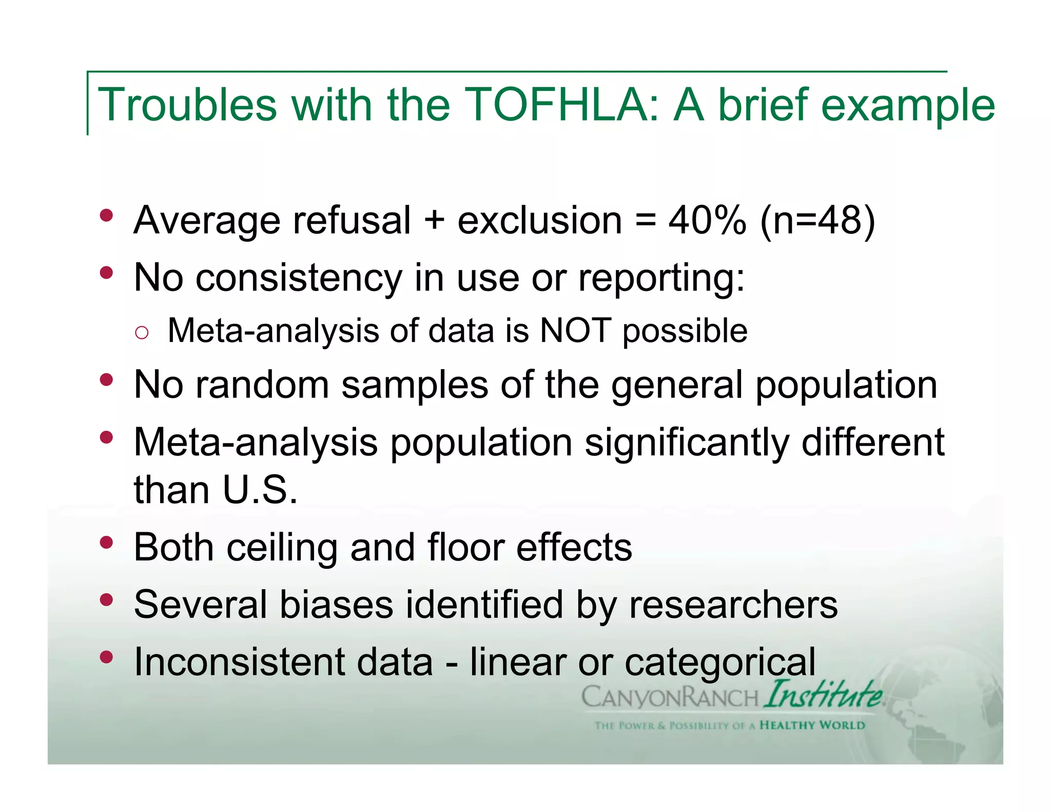 Measuring Health Literacy | PDF