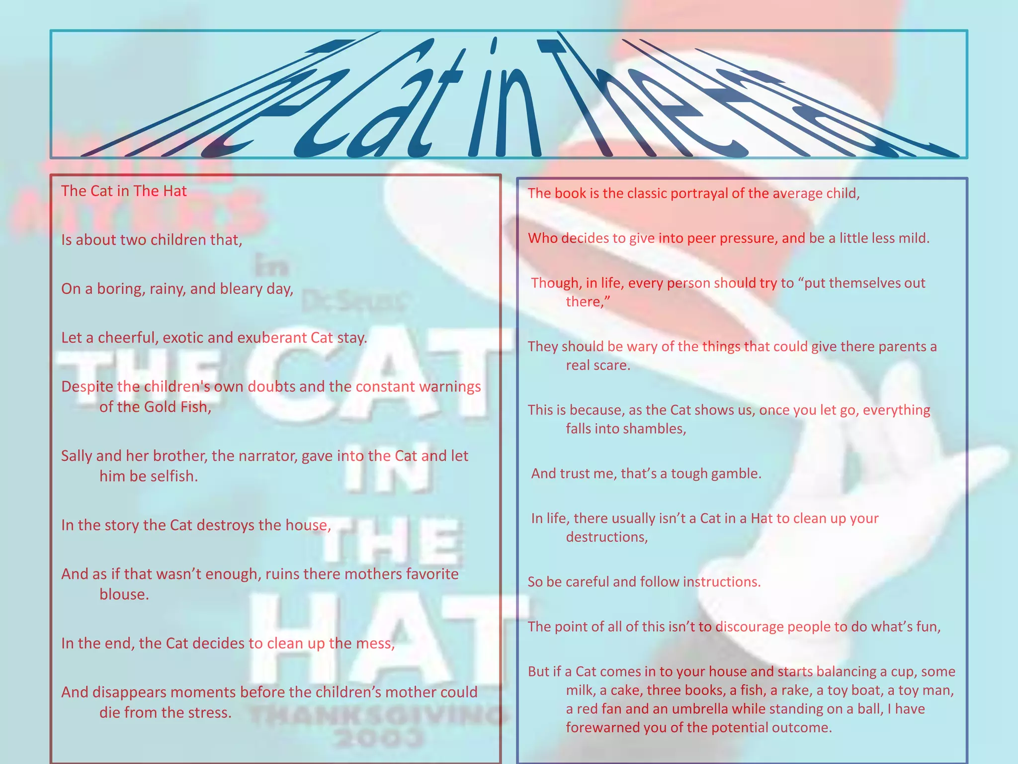 Dr. Seuss Power Point | PPTX