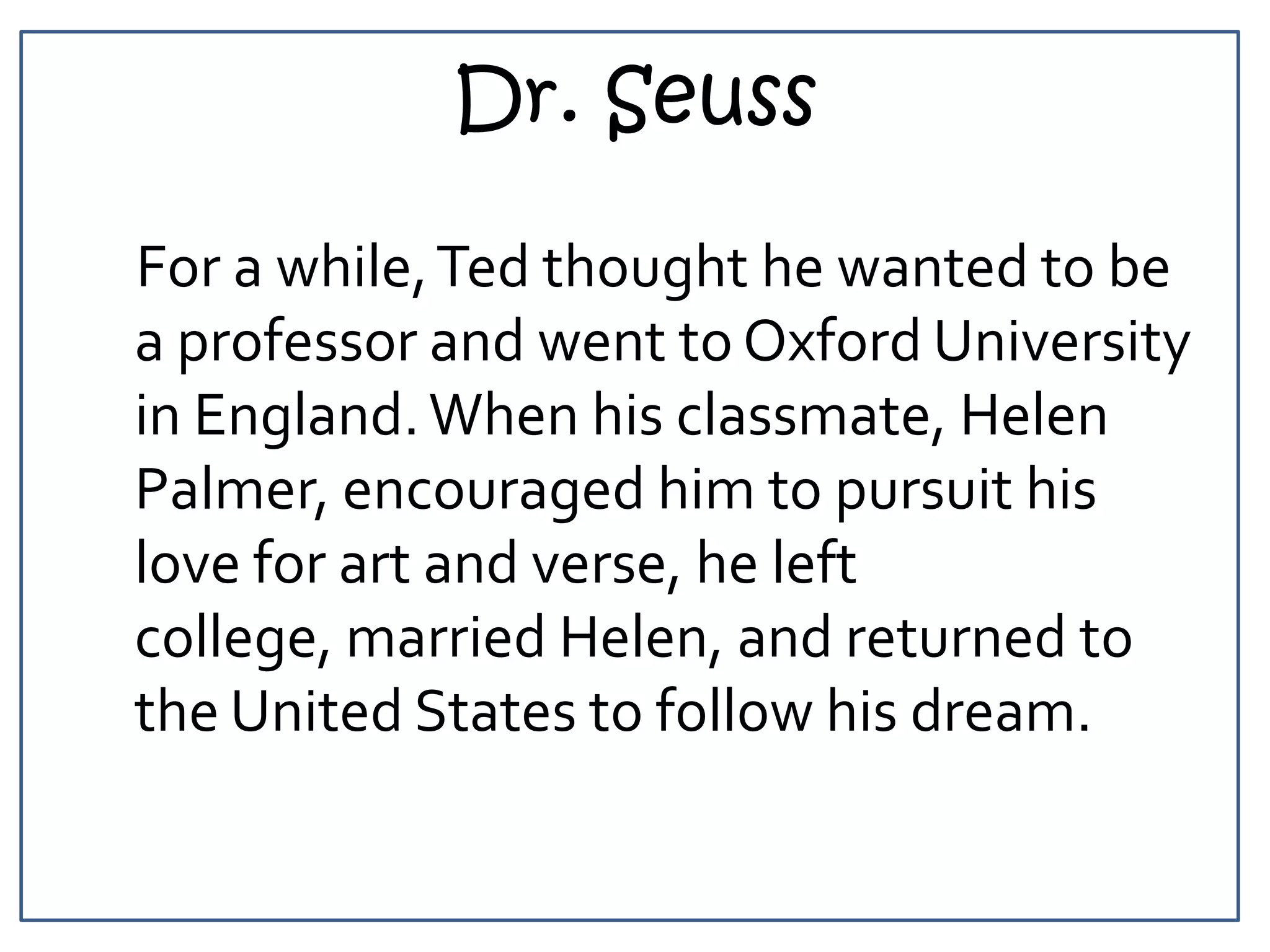 Dr. Seuss power point | PPTX