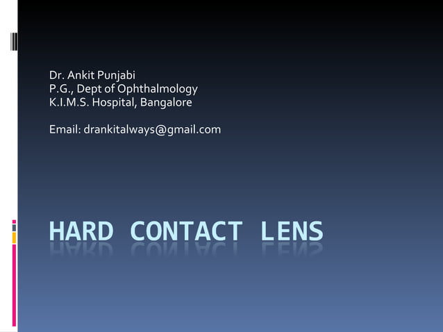 Hard Contact Lenses | PPT