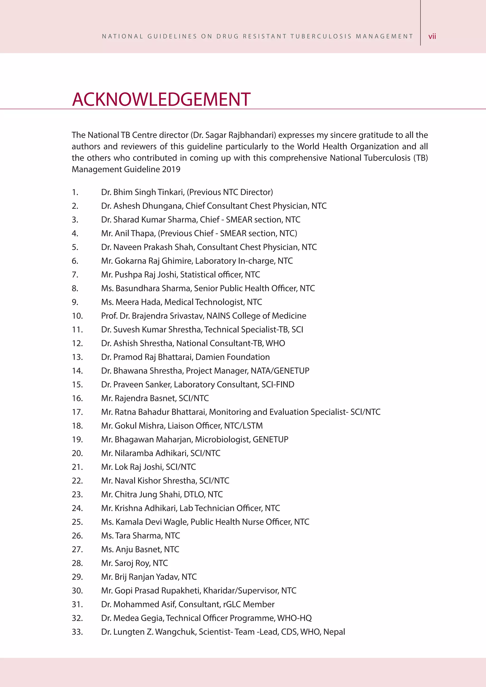 Drug Resistant Tuberculosis Management Guideline | PDF