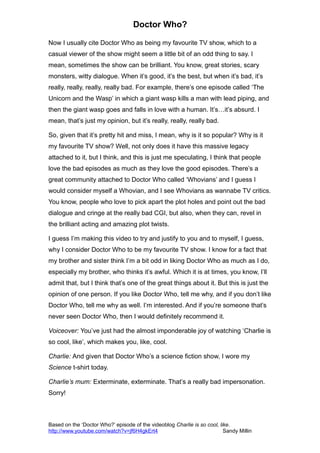 Dr. who beginner's guide | DOC