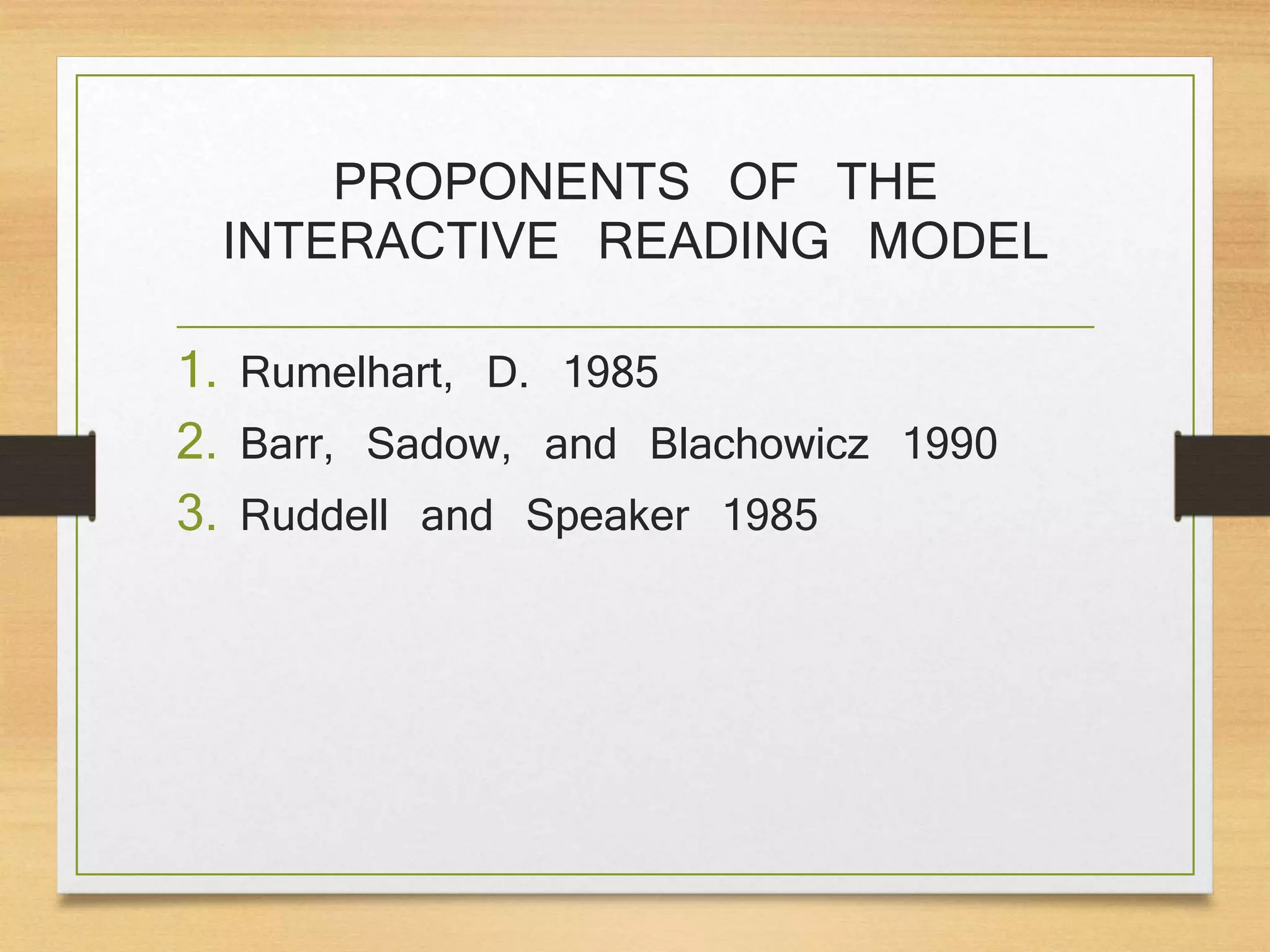 Three Reading Models | PPTX