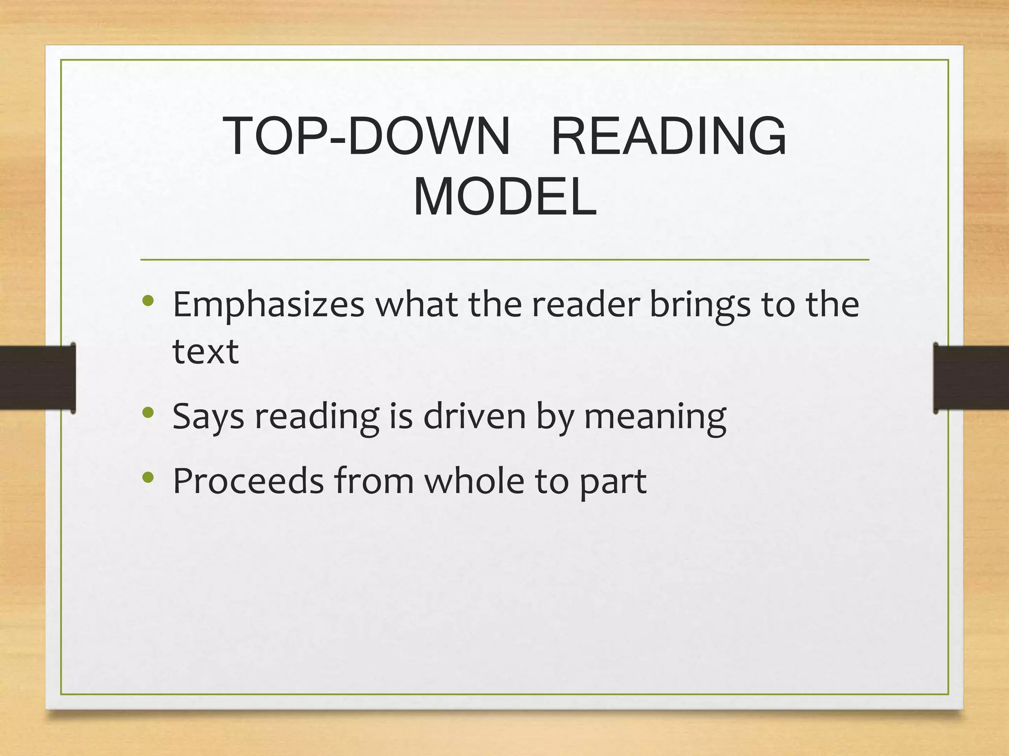 Three Reading Models | PPTX