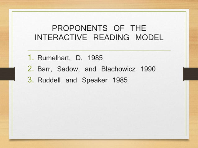 Three Reading Models | PPTX