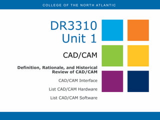 Introduction to CAD & CAM & its Historys | PPTX