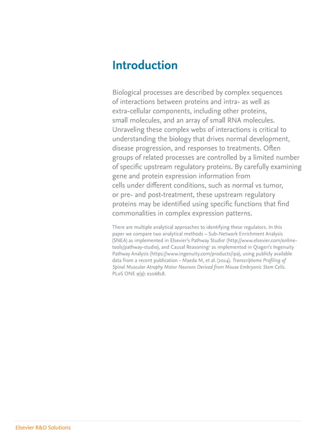 Analysis of gene expression microarray data of patients with Spinal Muscular Atrophy in Pathway ...