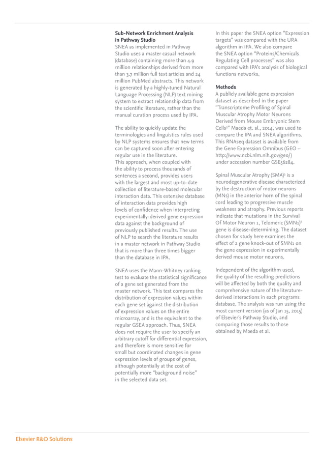 Analysis of gene expression microarray data of patients with Spinal Muscular Atrophy in Pathway ...
