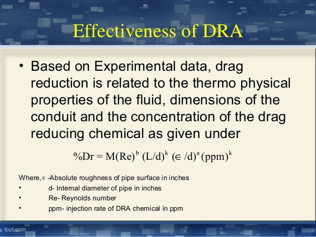 Frictional Drag Reduction In Pipelines Using High Density Polymers