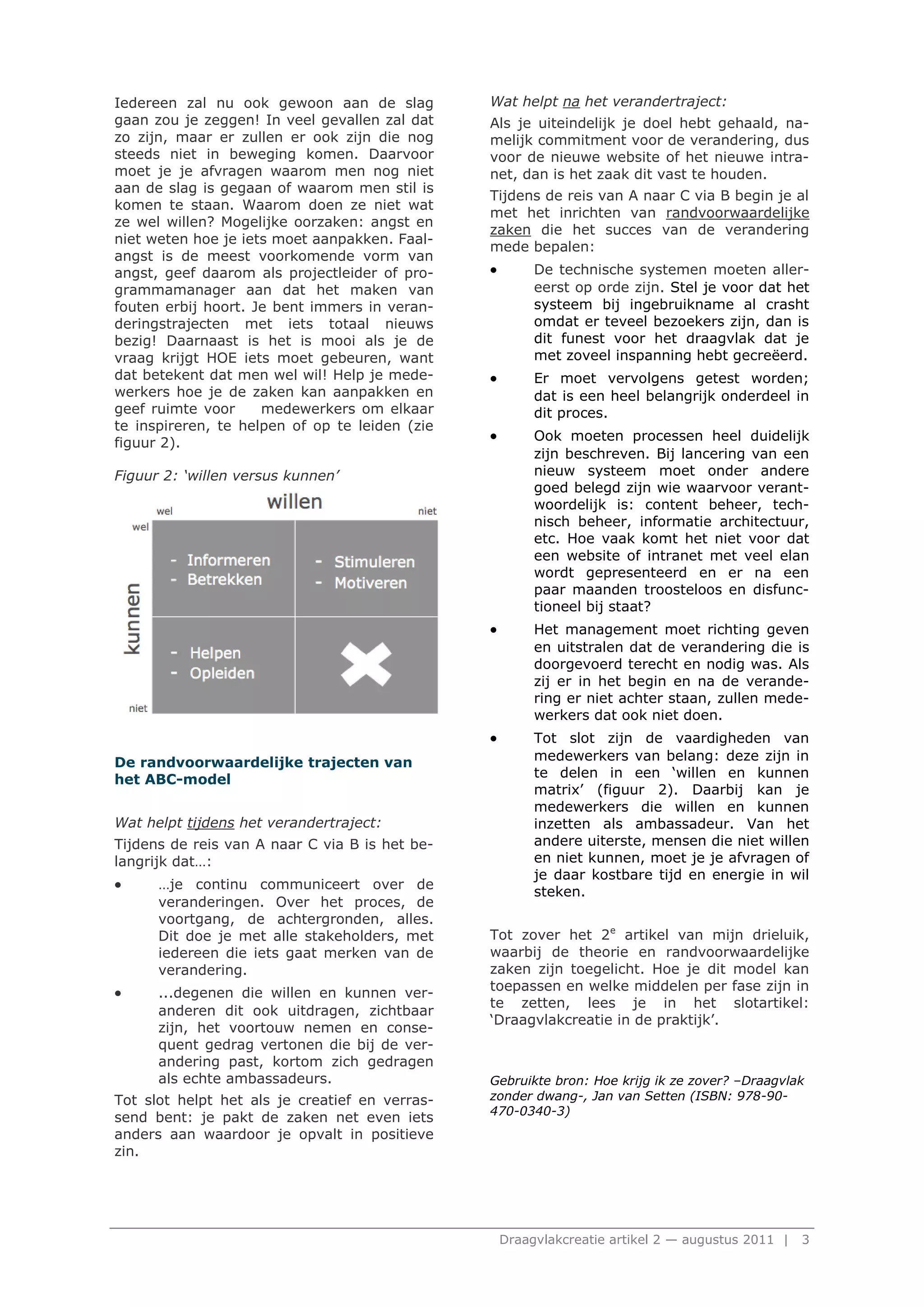 Creëer draagvlak met het ABC model | PDF