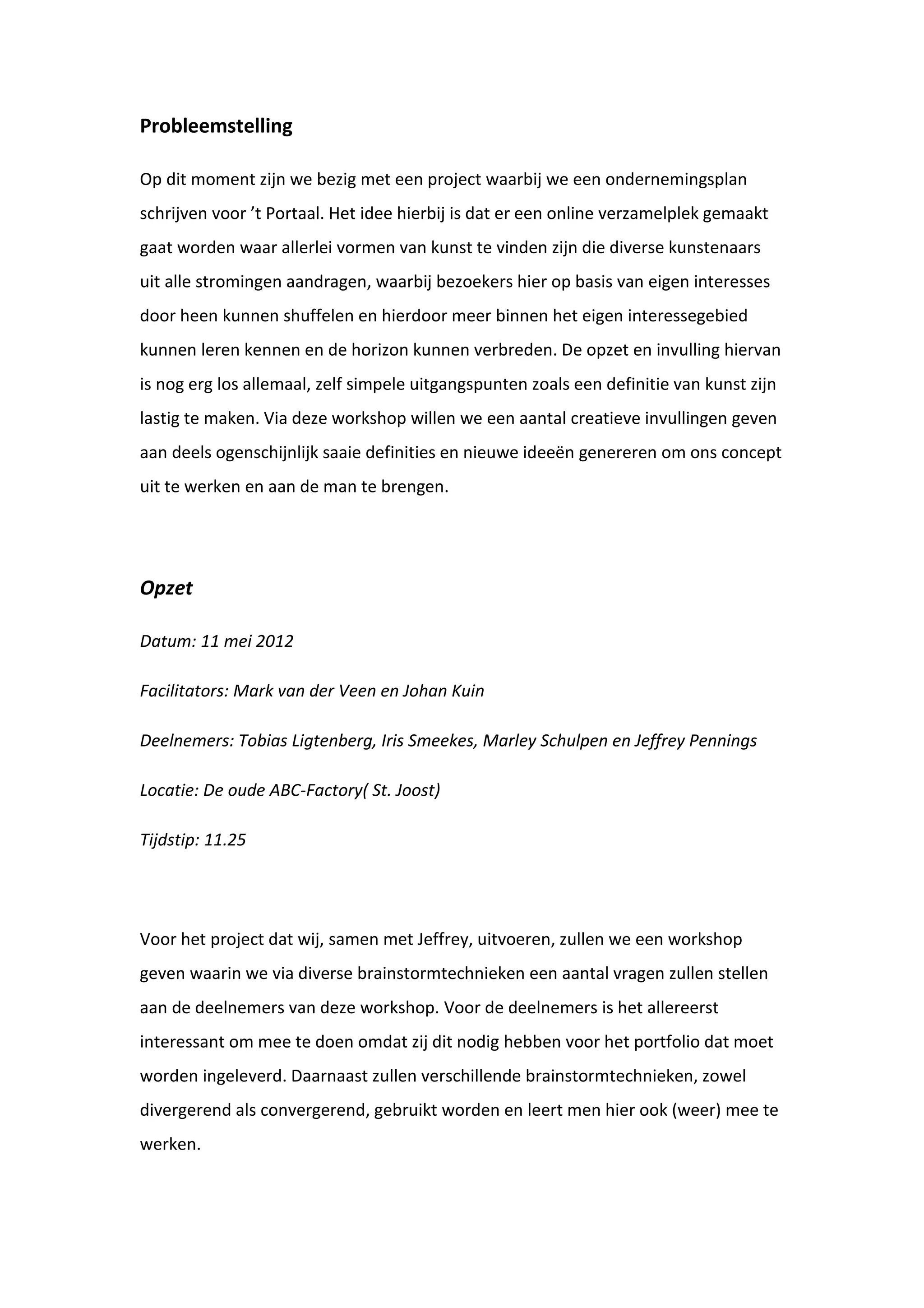 Draaiboek workshop | DOCX