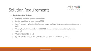 Disaster Recovery as a Service (DRaaS) using Azure ASR | PPT
