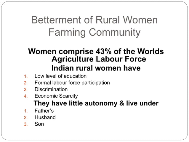 Improving Life of women in rural community | PPT
