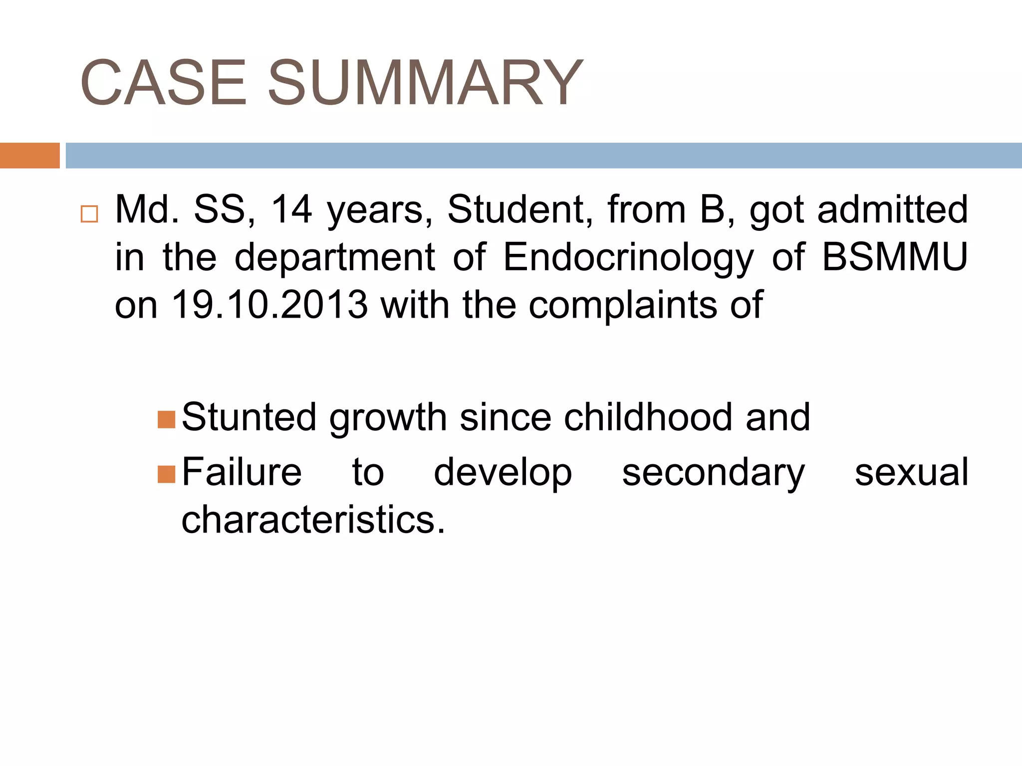 A 14-year-old boy with short stature | PPT
