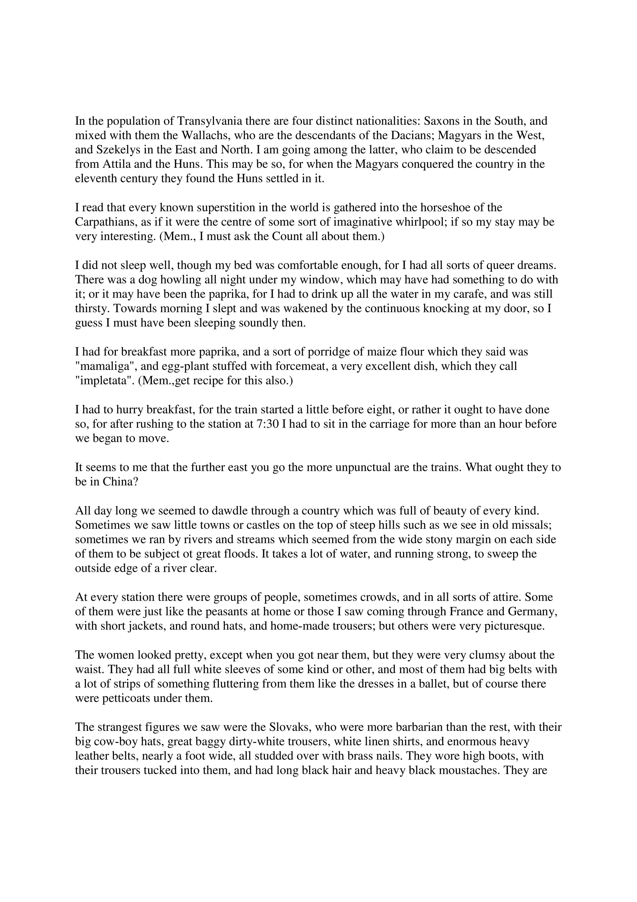 Dracula chap. 1 | PDF