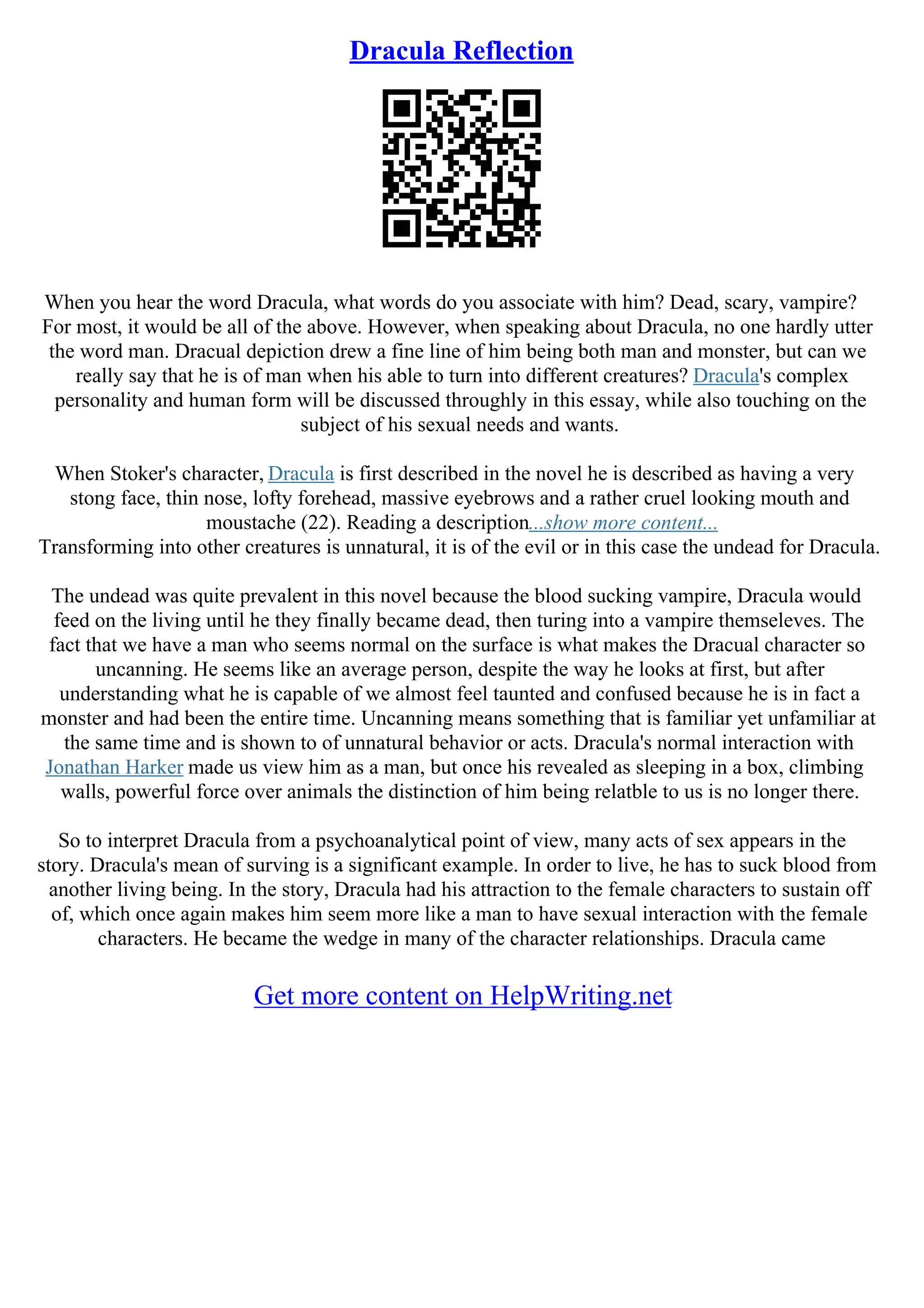 Dracula Essay | PDF