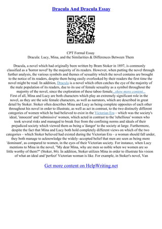 Dracula Essay | PDF