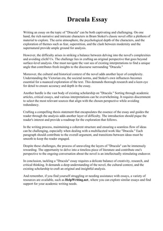 Dracula Essay.pdf | Free Download