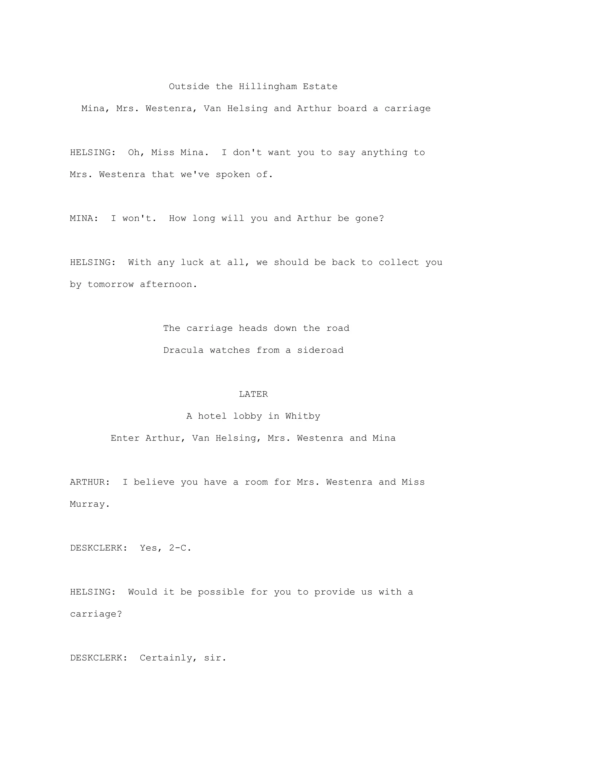 Dracula playscript word | DOCX | Shaving | Personal Care