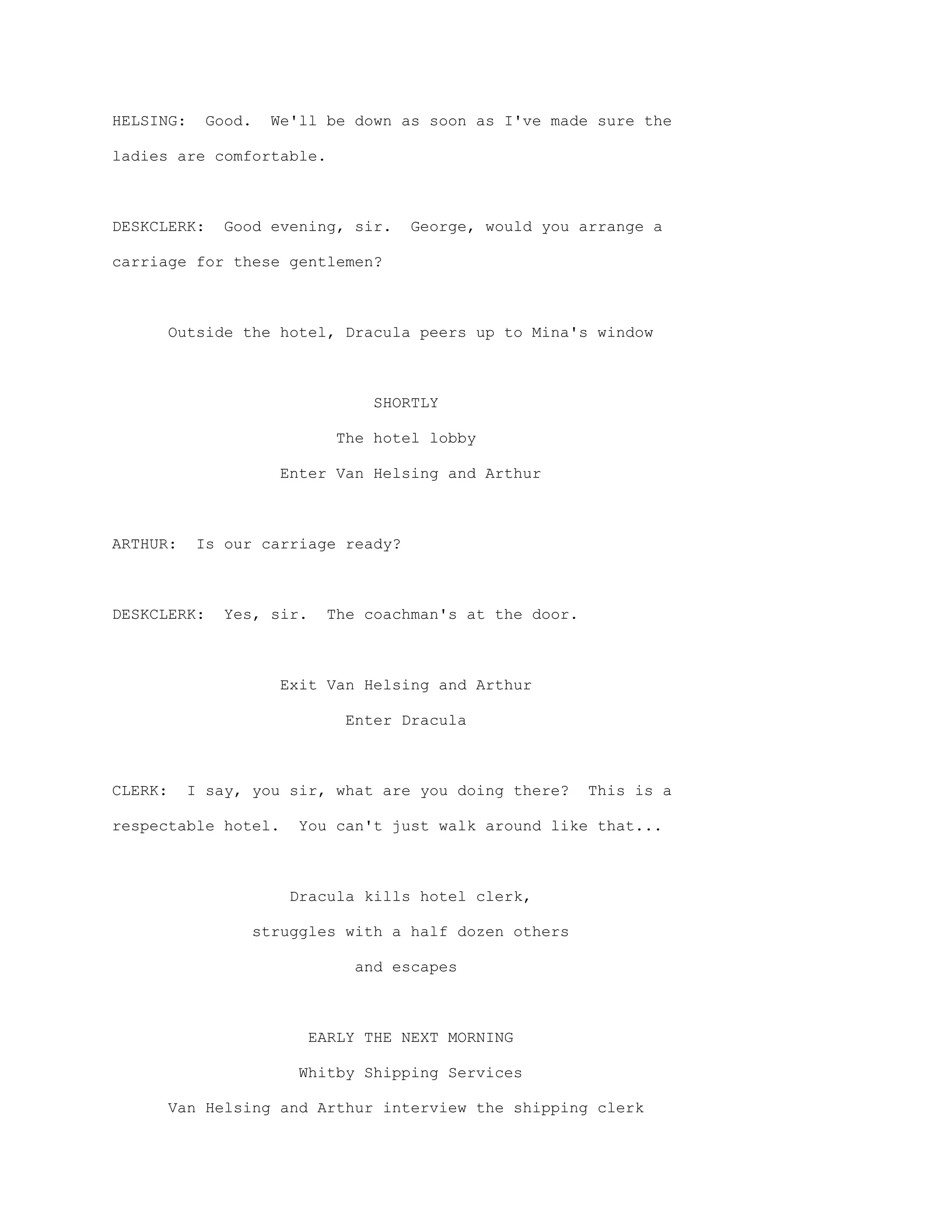 Dracula playscript word | DOCX