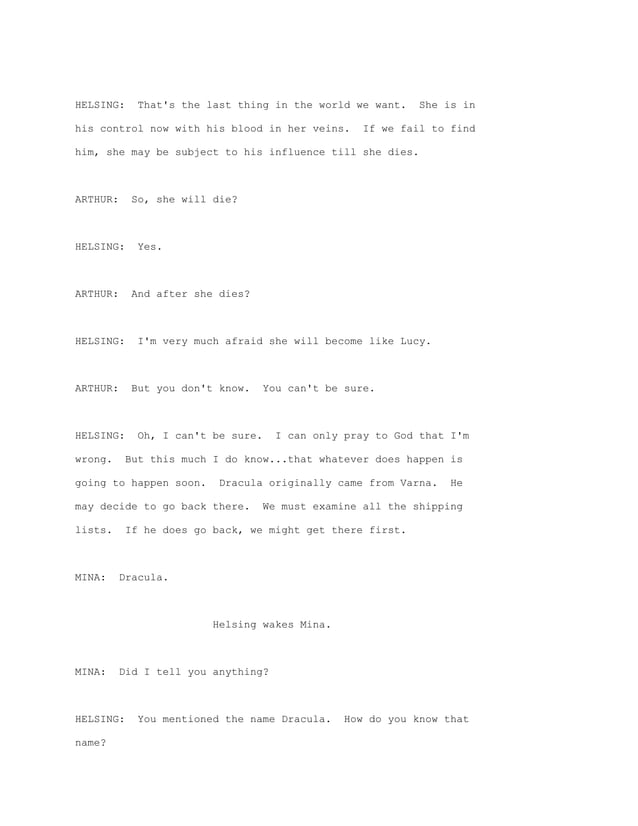Dracula playscript word | DOCX | Shaving | Personal Care