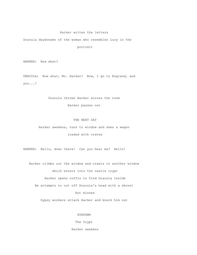Dracula playscript word | DOCX | Shaving | Personal Care