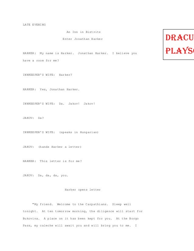 Dracula playscript word