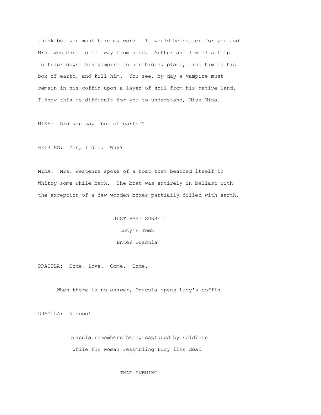 Dracula playscript word