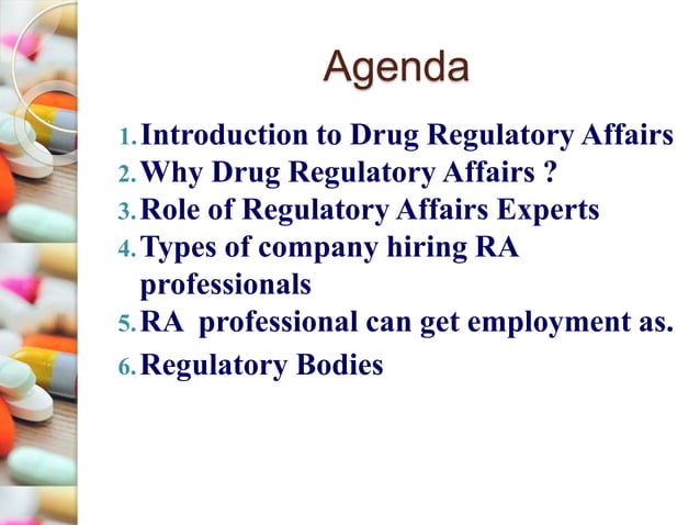 DRA (Drug Regulatory Affairs) , RA (Regulatory Affairs) | PPSX ...