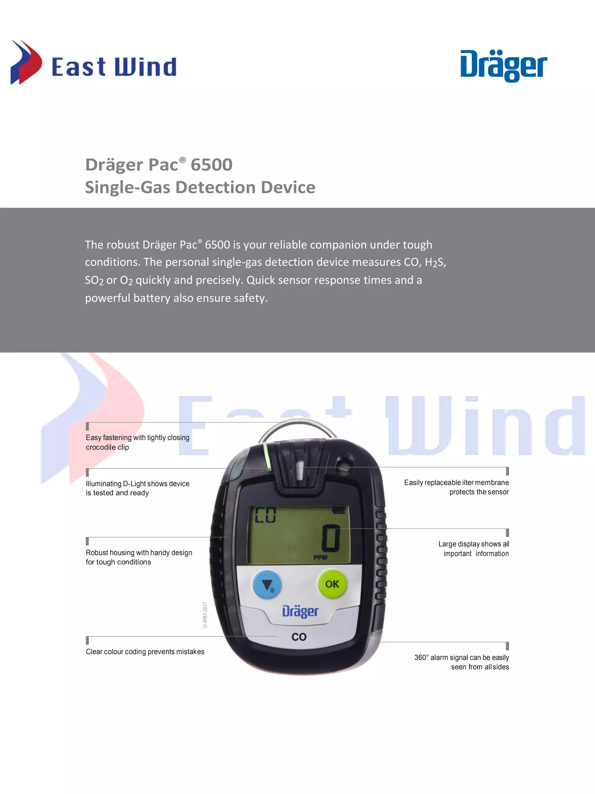 Dräger Pac 6500 Single Gas Detector | PDF