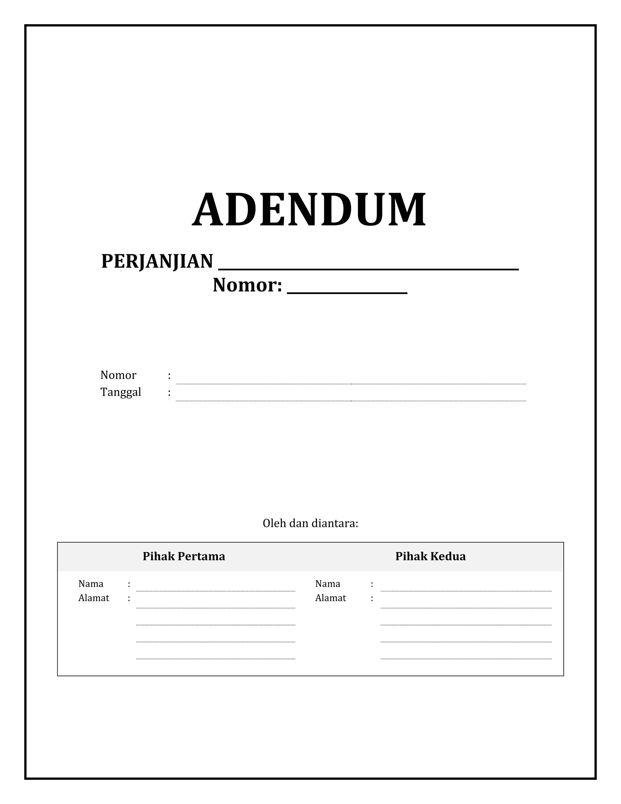 Draf adendum kontrak | PDF
