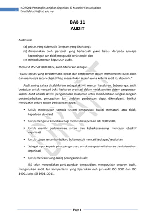 Panduan Juruaudit Dalaman ISO 9001 | PDF