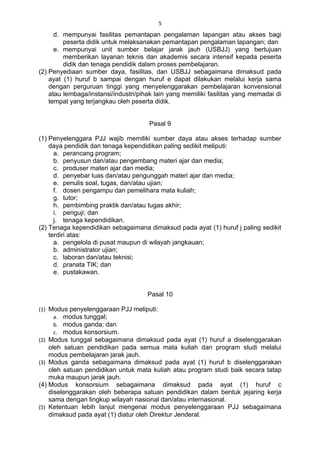 Draf permen pendidikan jarak jauh (hsl rpt 21okt) bersih | DOC