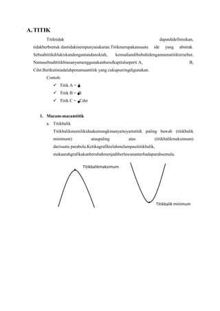 Matematika dasar - titik, garis, kurva dan bidang | PDF