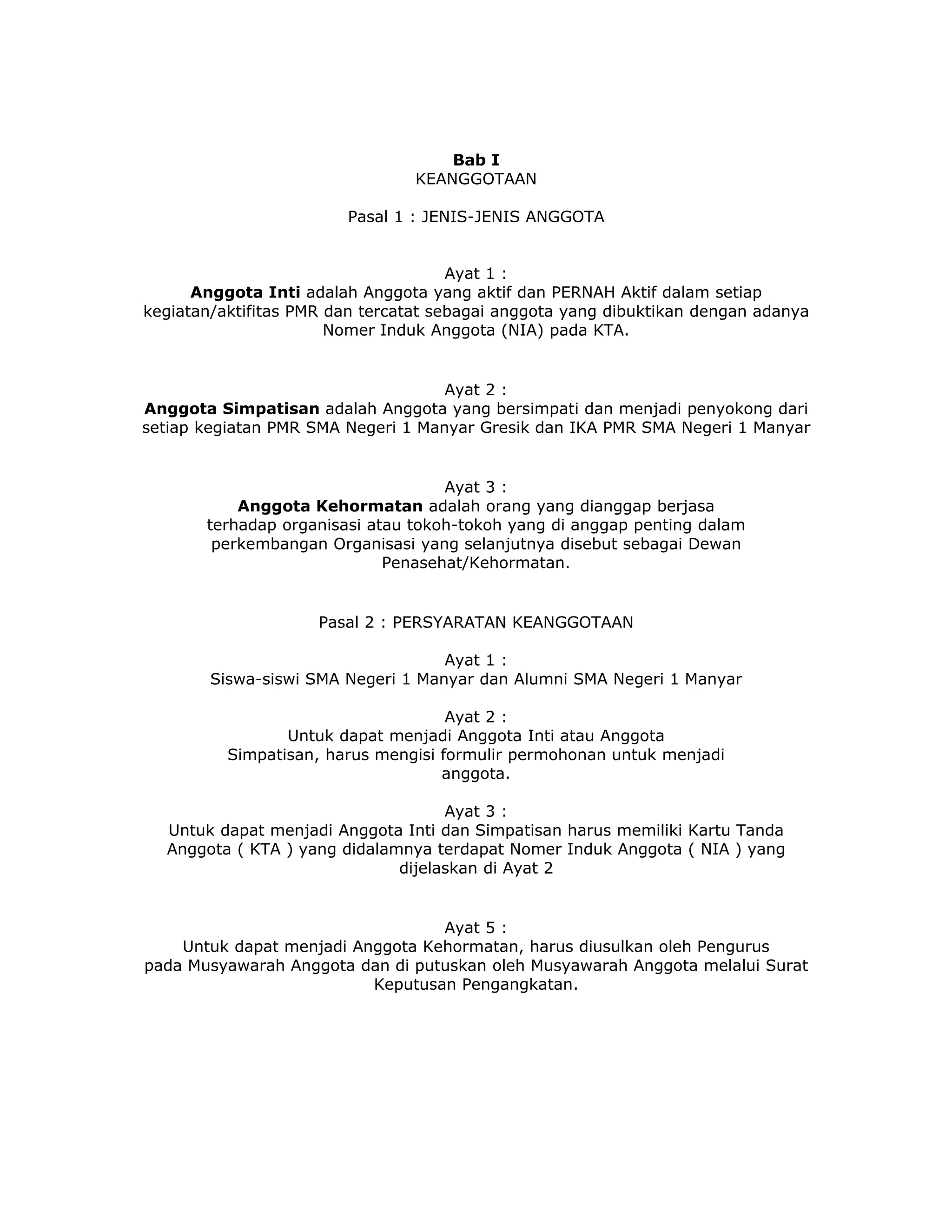 Contoh Draft A D A R T | DOC