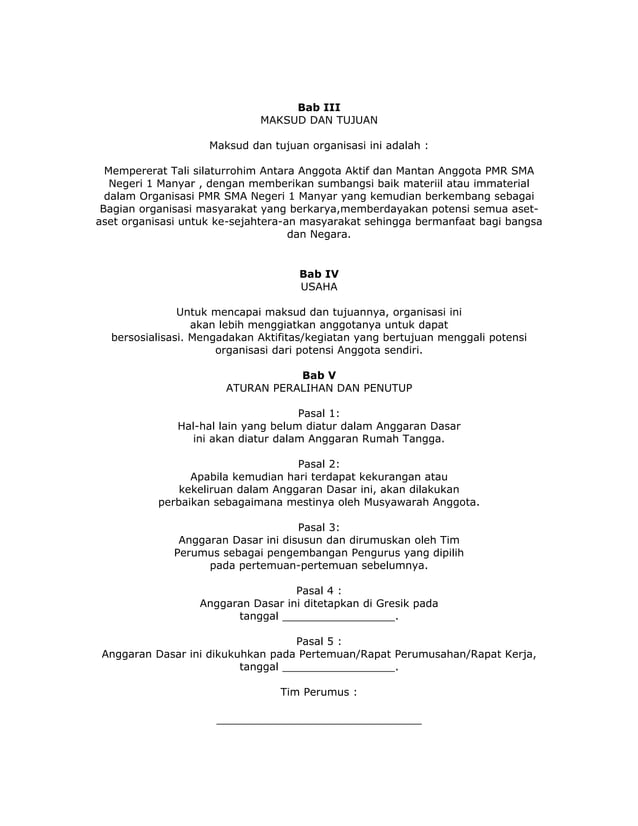 Contoh Draft A D A R T | DOC