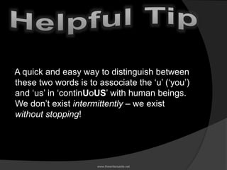 Continual v. Continuous | PPTX