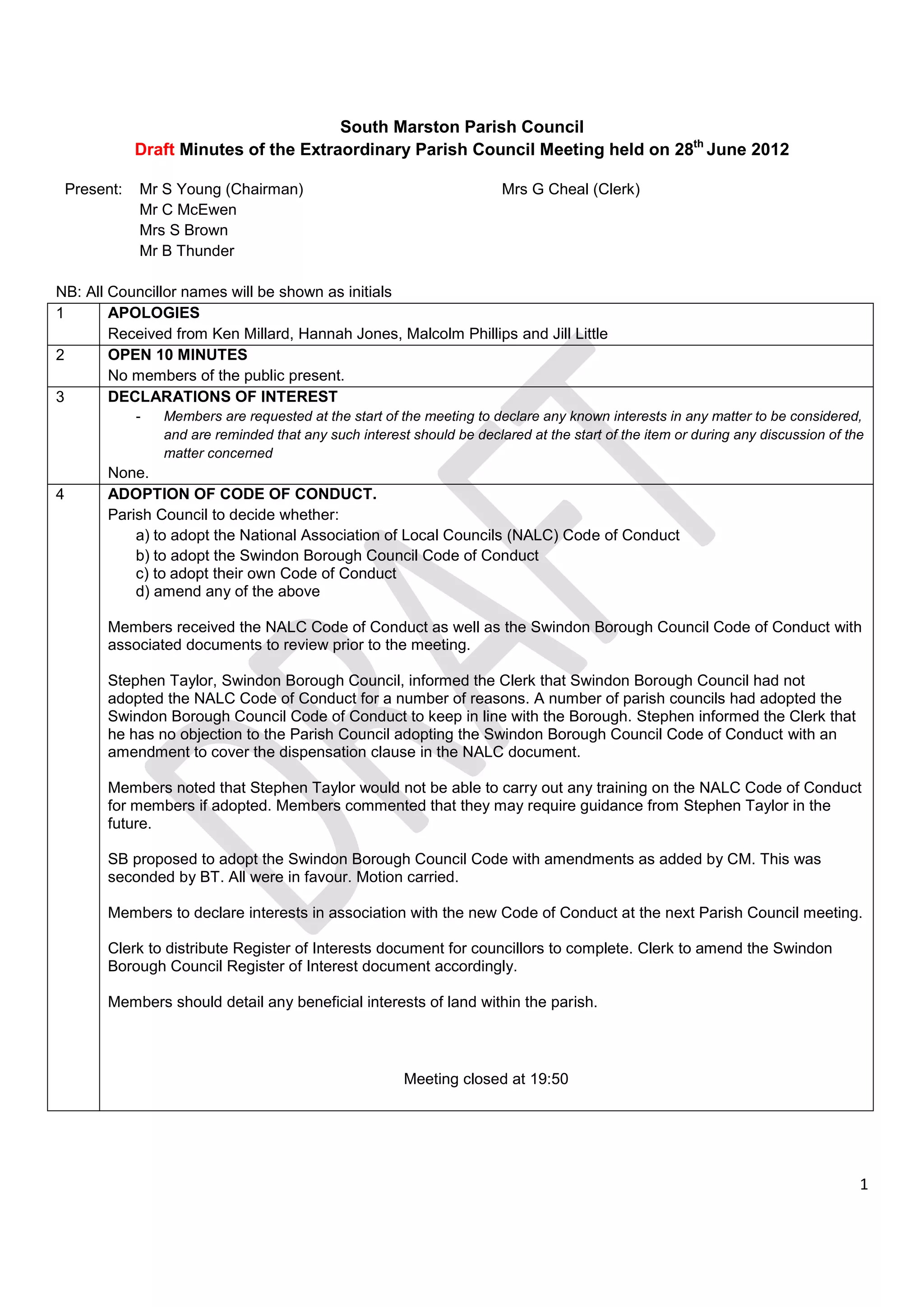 Draft extraordinary-meeting-minutes-28-06-12 | PDF