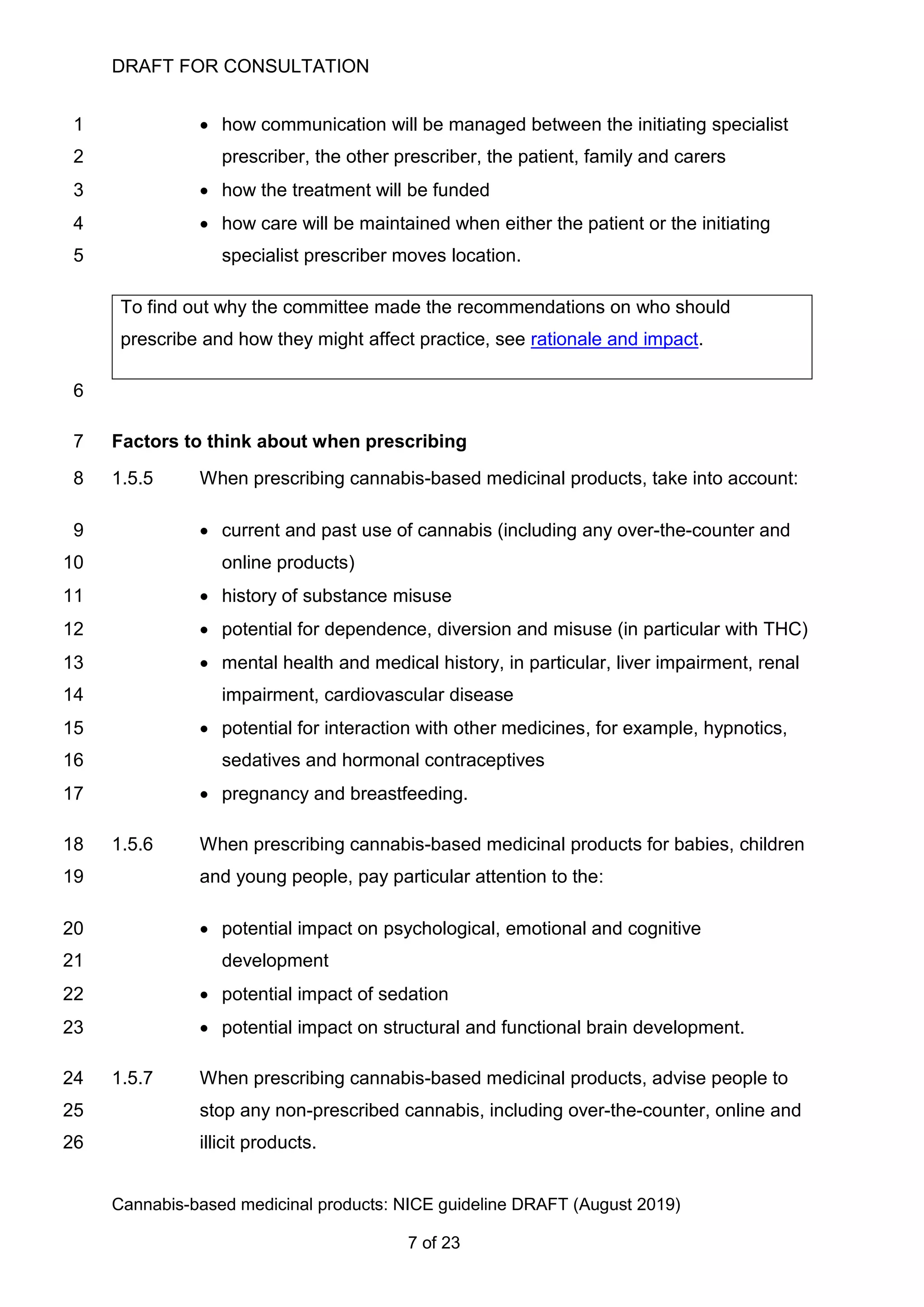 Draft guideline cannabis-based medicinal products by nice | PDF