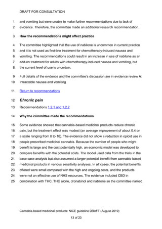 Draft guideline cannabis-based medicinal products by nice | PDF