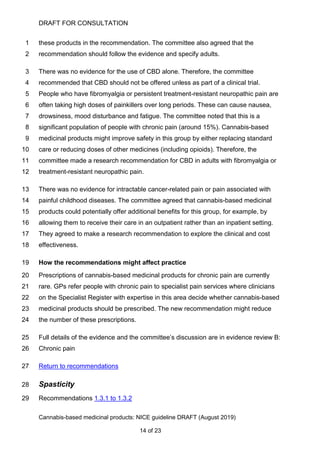 Draft guideline cannabis-based medicinal products by nice | PDF
