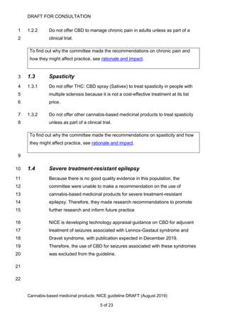 Draft guideline cannabis-based medicinal products by nice | PDF