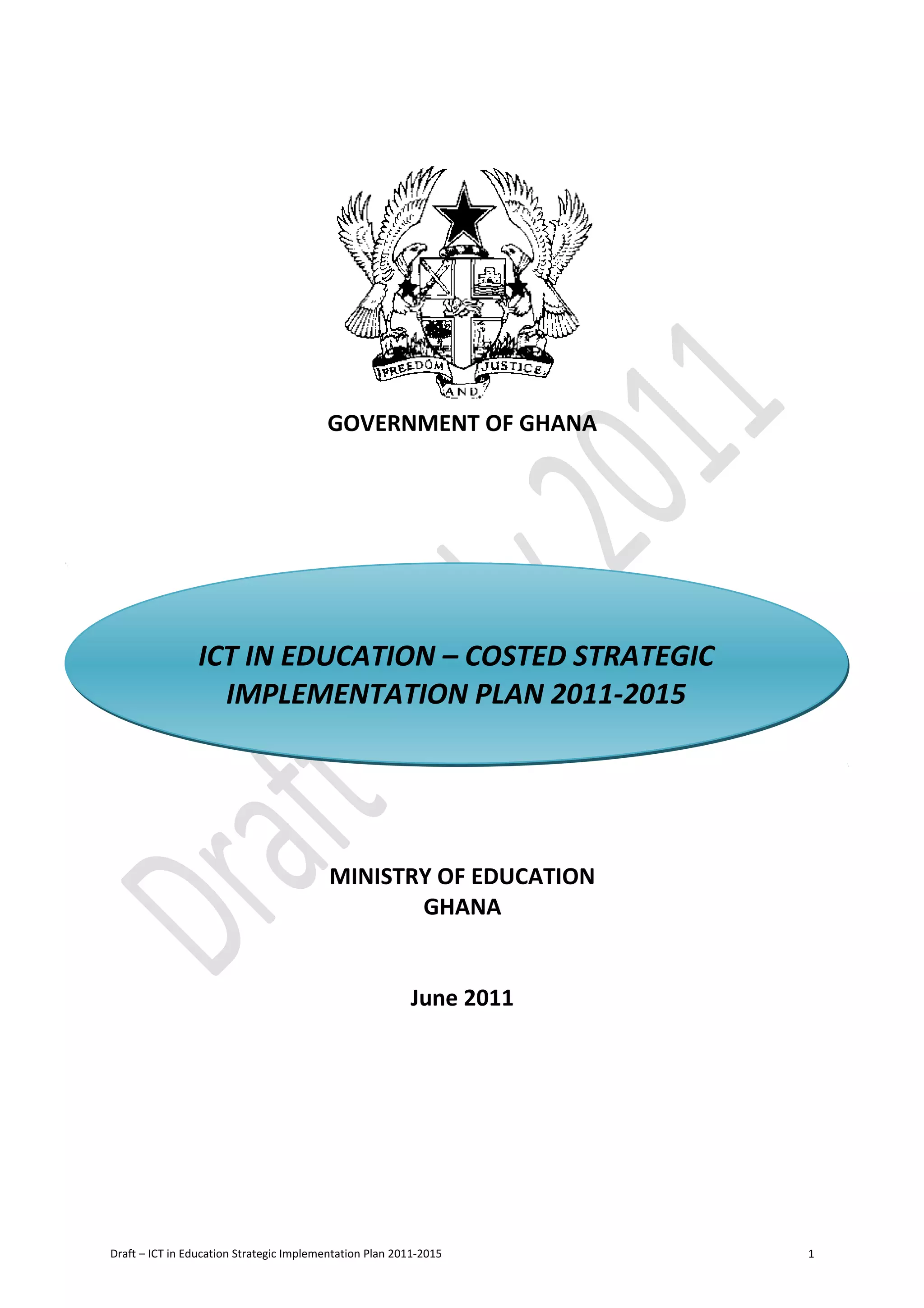 Draft ict in education strategic implementation plan ghana-2011-07-15 | DOC